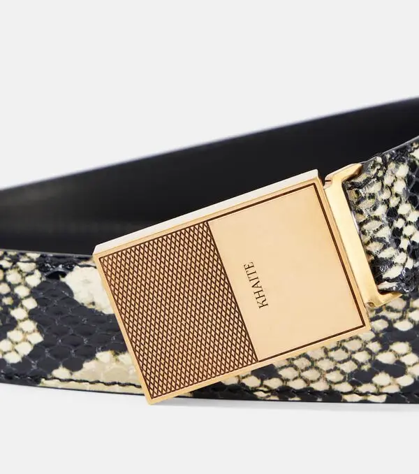Khaite - Elio Snake-Effect Leather Belt