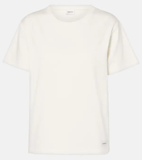 Saint Laurent Cotton-blend Jersey T-shirt - White