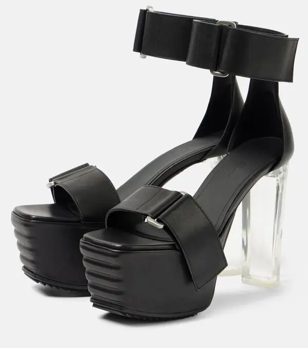 Rick Owens Leather Platform Sandals