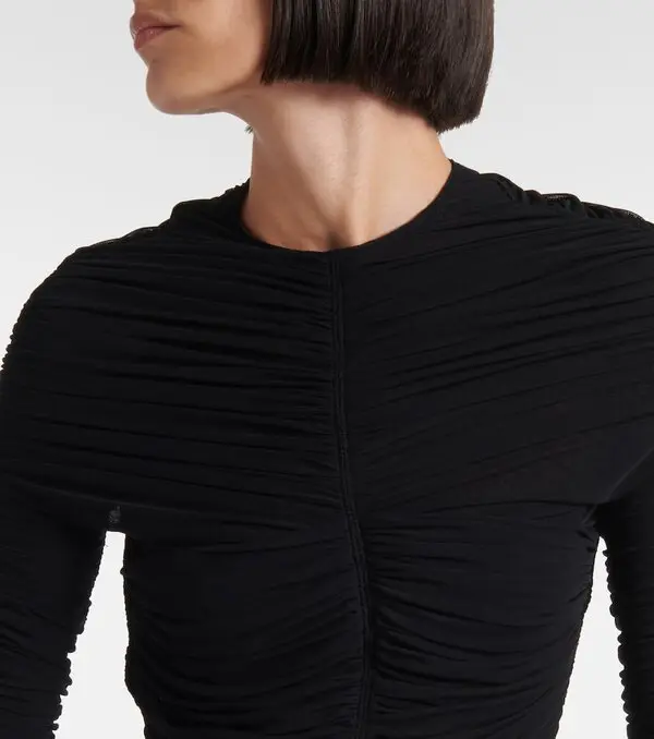 MUGLER Ruched Open-back Gown