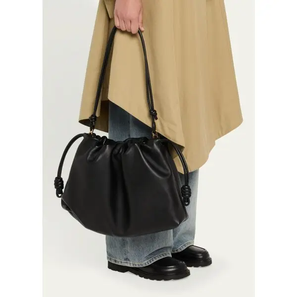 Loewe Flamenco Large Napa Lambskin Shoulder Bag - Black