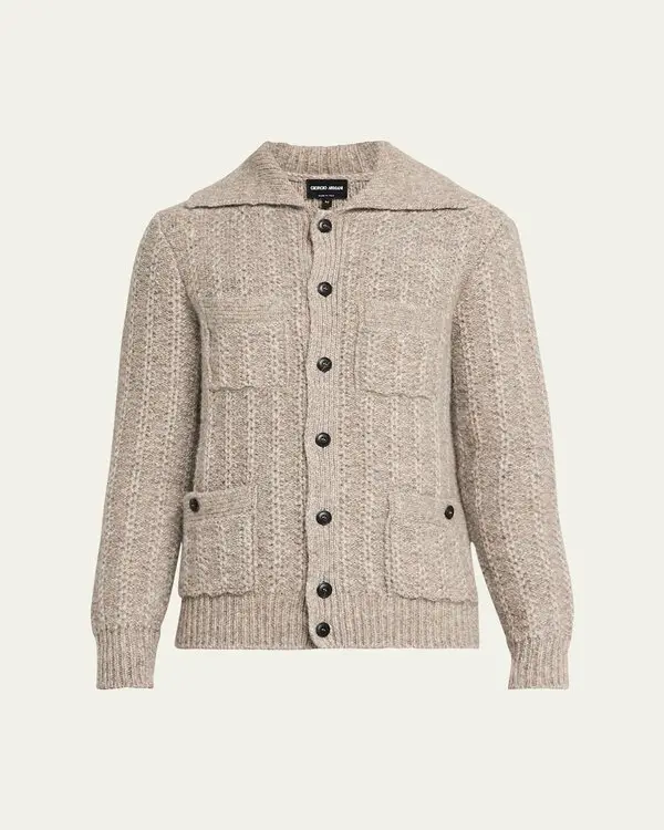 Giorgio Armani Four-pocket Cardigan Jacket - Off White