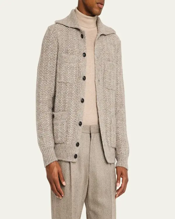 Giorgio Armani Four-pocket Cardigan Jacket - Off White