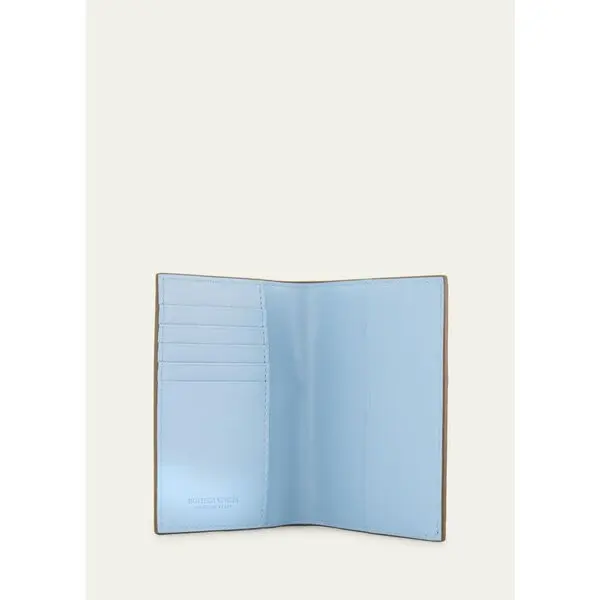 Bottega Veneta Leather Passport Case - Grey
