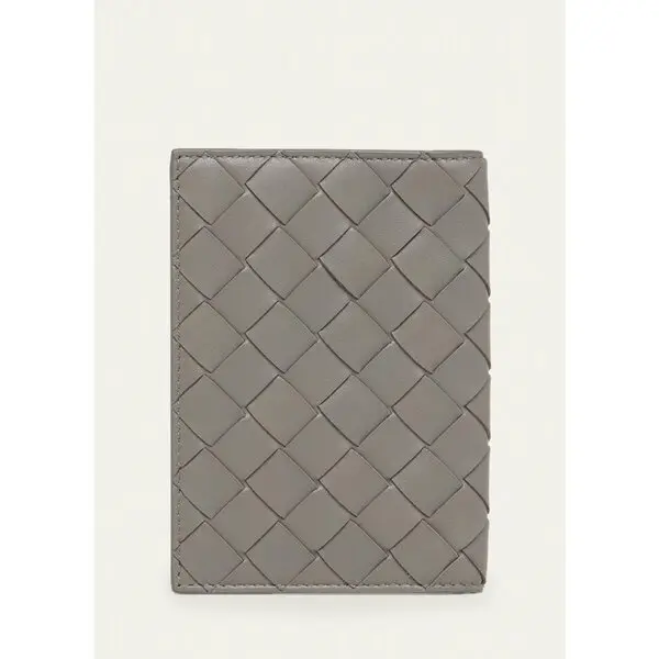 Bottega Veneta Leather Passport Case - Grey