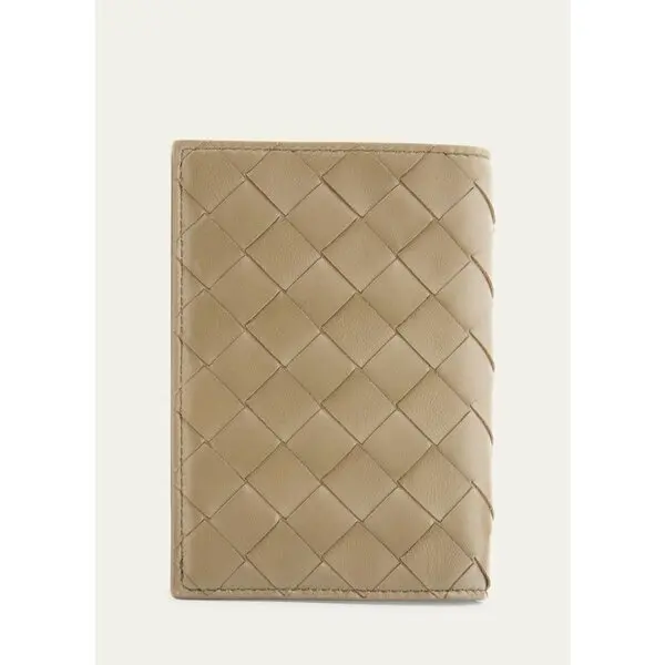Bottega Veneta Leather Passport Case - Grey