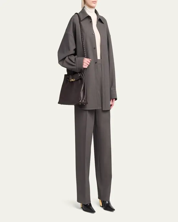 Bottega Veneta Andiamo Medium Leather Shoulder Bag - Fondant