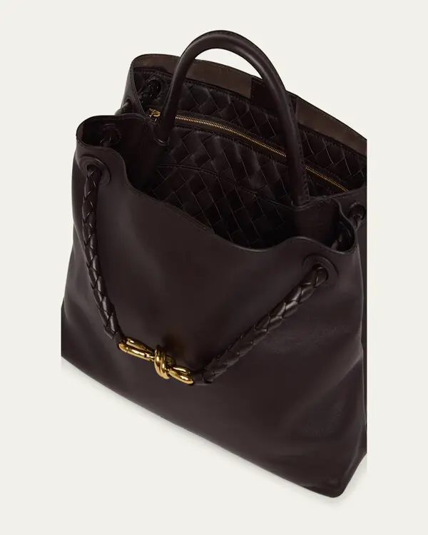 Bottega Veneta Andiamo Medium Leather Shoulder Bag - Fondant
