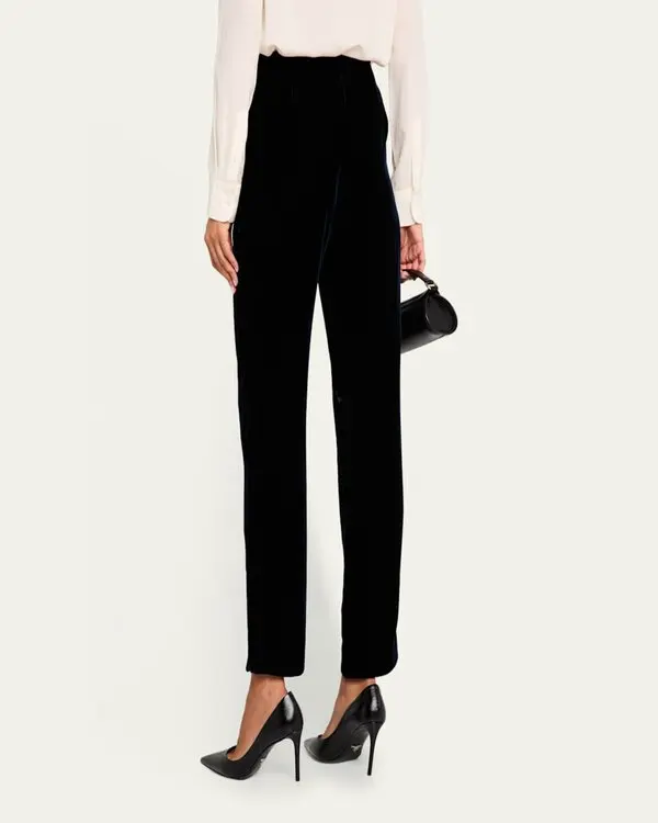 Giorgio Armani Mid-rise Velvet Trousers