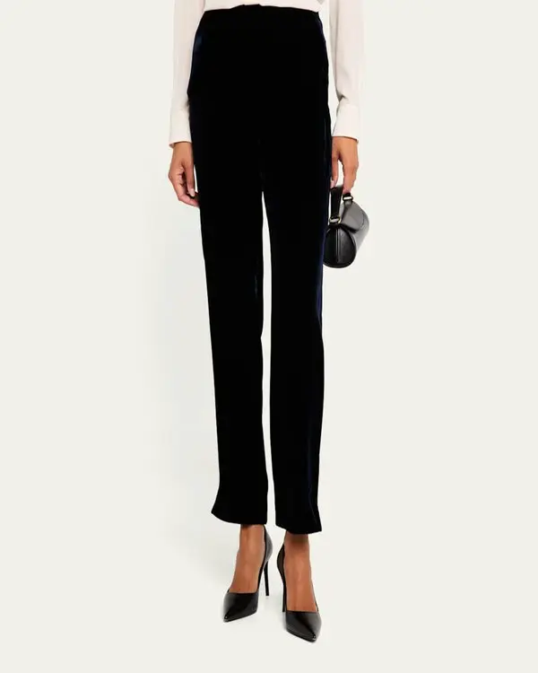 Giorgio Armani Mid-rise Velvet Trousers