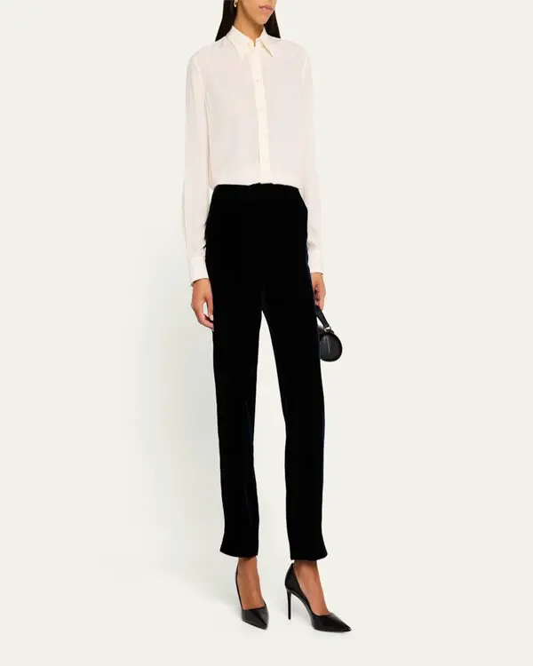Giorgio Armani Mid-rise Velvet Trousers