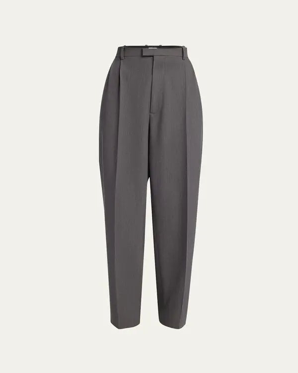 Bottega Veneta Tapered Wool Stretch Tricotine Trousers - Graphite