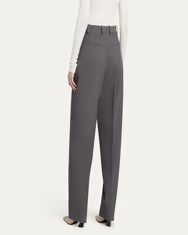 Bottega Veneta Tapered Wool Stretch Tricotine Trousers - Graphite