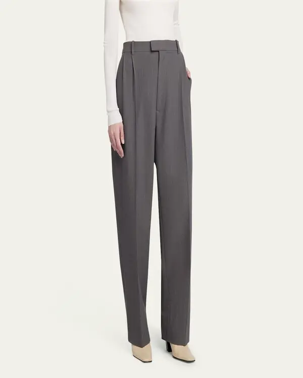 Bottega Veneta Tapered Wool Stretch Tricotine Trousers - Graphite