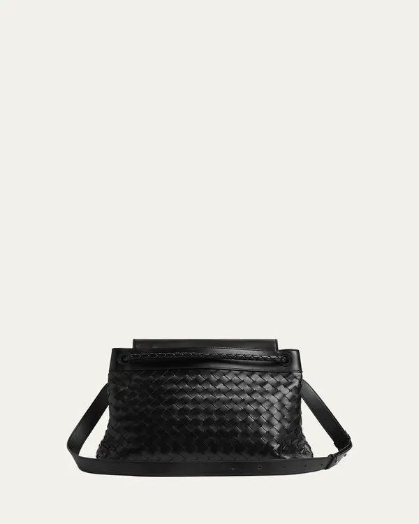 Bottega Veneta Andiamo Medium Leather Messenger Bag - Grafitnero