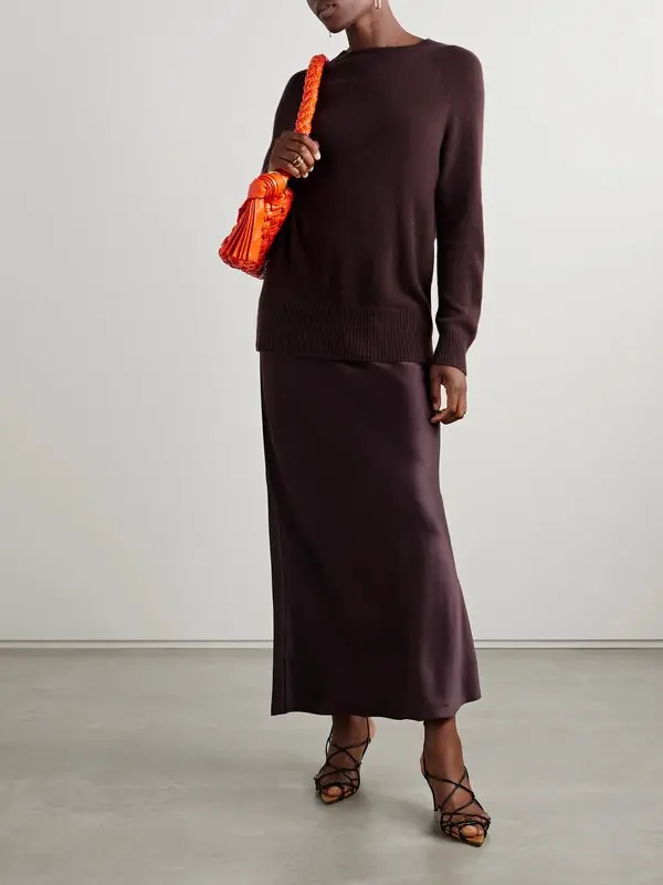Christopher Esber Monument Cashmere And Silk-satin Maxi Dress - Brown