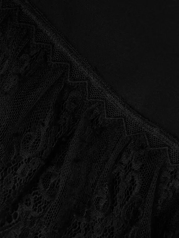 Chloé Lace-trimmed Silk Crepe De Chine Shirt