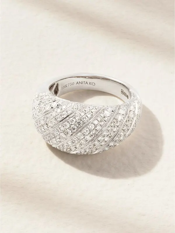 ANITA KO Domed Diamond Ring - Silver
