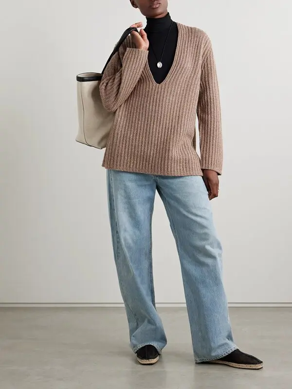 LESET Emma Ribbed-knit Sweater