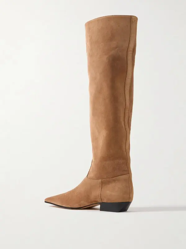Khaite Marfa Suede Knee High Boots - Brown