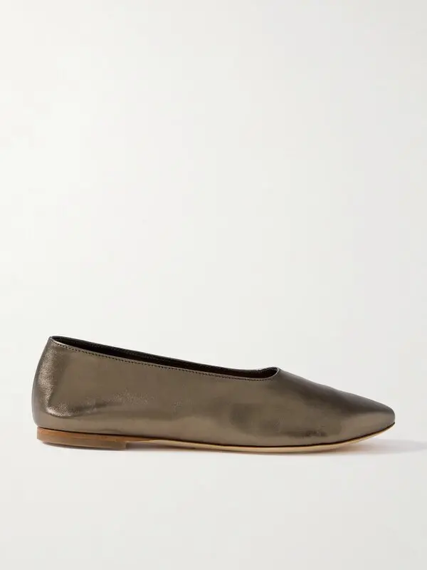 Staud Alba Leather Ballet Flats - Brown