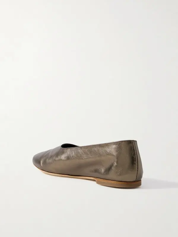 Staud Alba Leather Ballet Flats - Brown