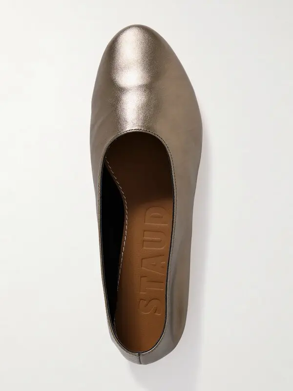 Staud Alba Leather Ballet Flats - Brown