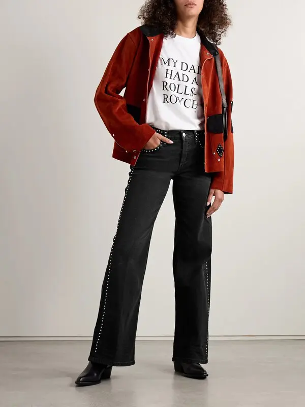 RE/DONE Studded High-rise Flared Jeans