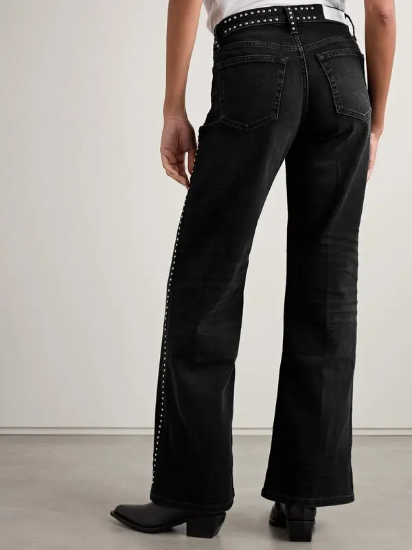 RE/DONE Studded High-rise Flared Jeans