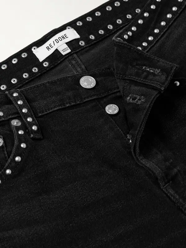 RE/DONE Studded High-rise Flared Jeans