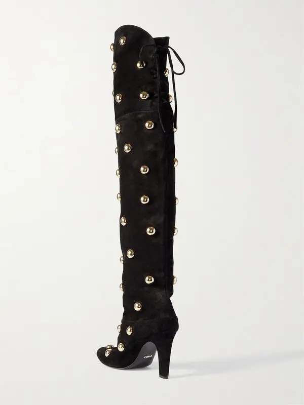 Chloé Studded Suede Over-the-knee Boots