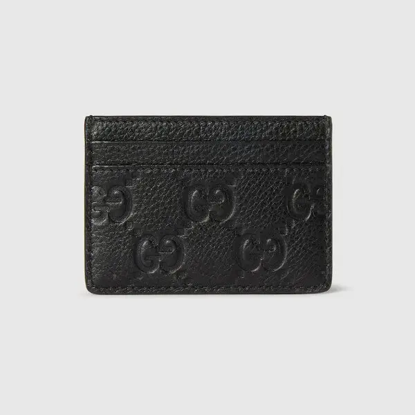 Gucci Gg Emblem Card Case - Black