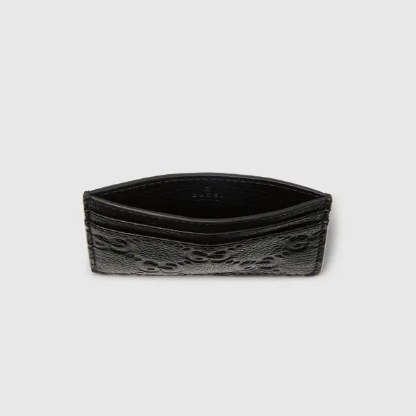 Gucci Gg Emblem Card Case - Black