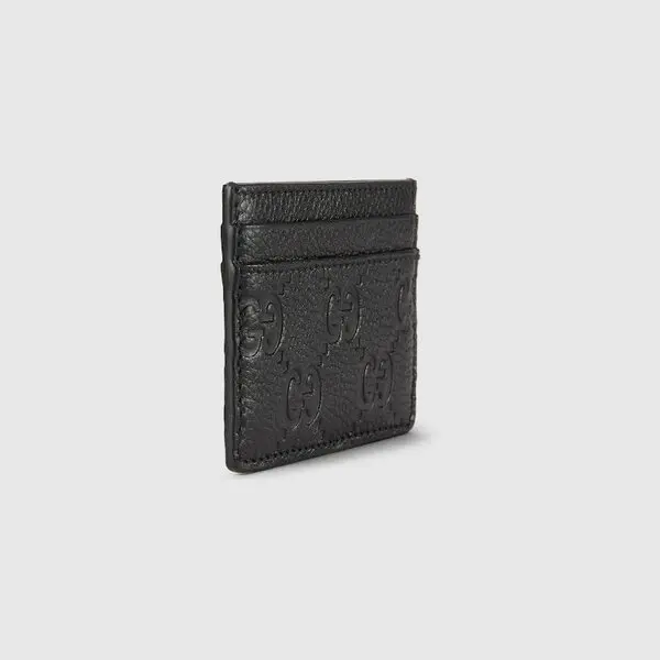 Gucci Gg Emblem Card Case - Black