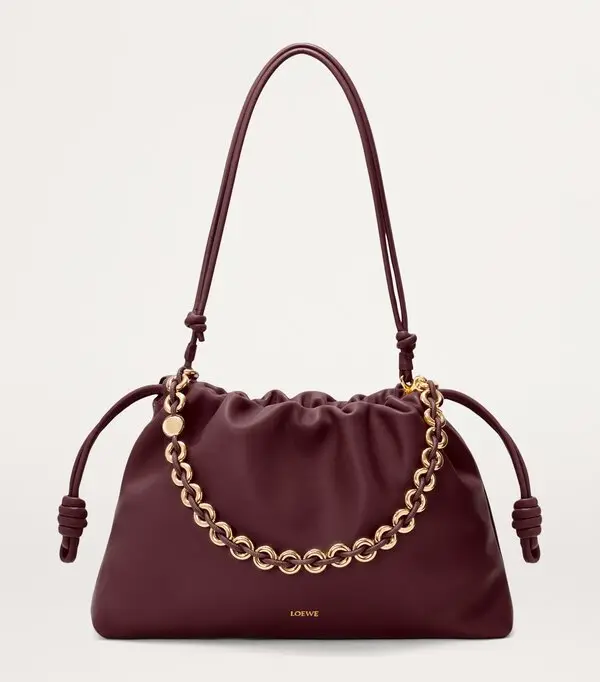 Loewe Leather Flamenco Purse - Burgundy