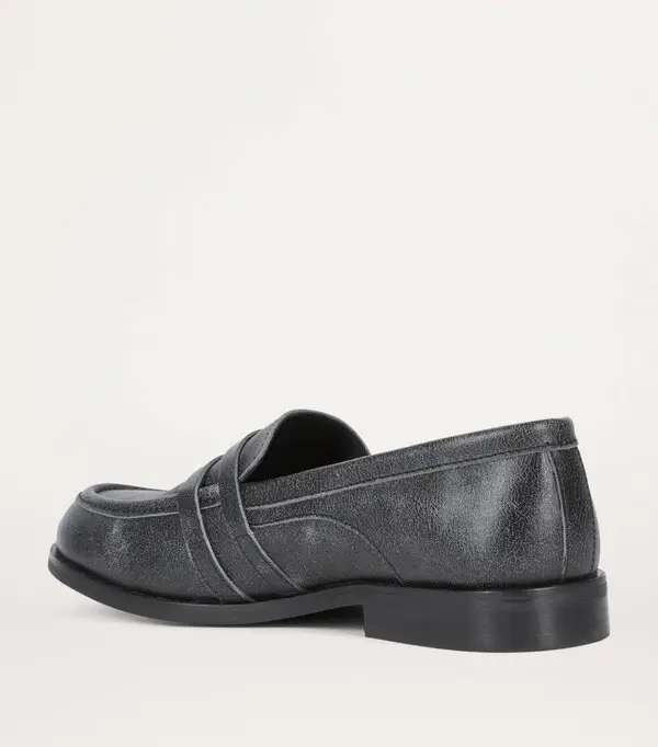The Kooples BLACK LEATHER LOAFERS WITH WESTERN BUCKLE Black leather loafers with western buckle Men | The Kooples main image 4