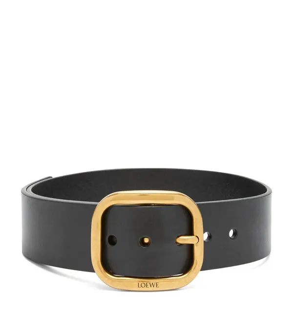 Loewe Rounded-rectangle Leather Belt - Black