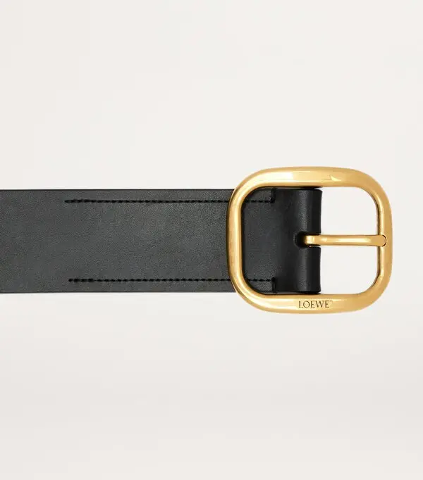 Loewe Rounded-rectangle Leather Belt - Black