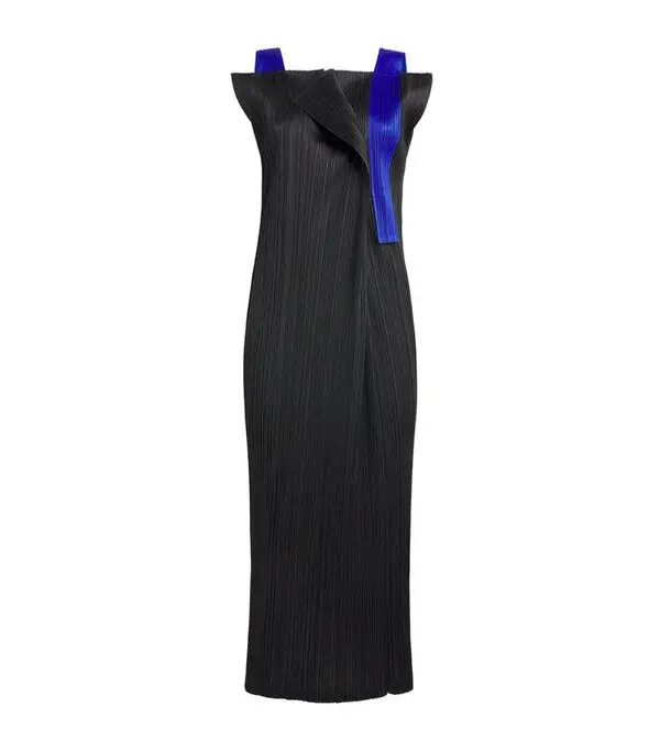 Issey Miyake Pleated Comet Midi Dress - Black | Editorialist