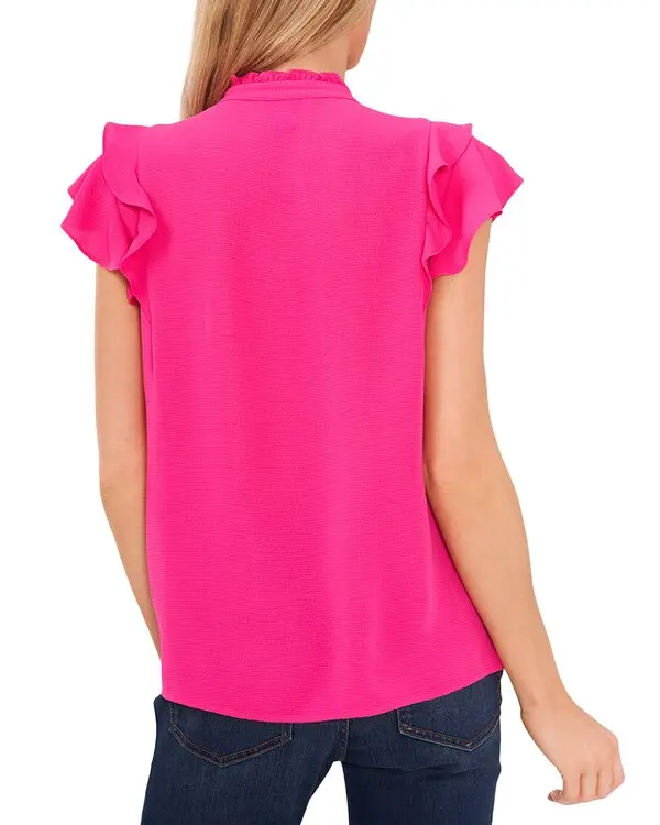 CECE DUPRAZ Pintucked Button Front Blouse