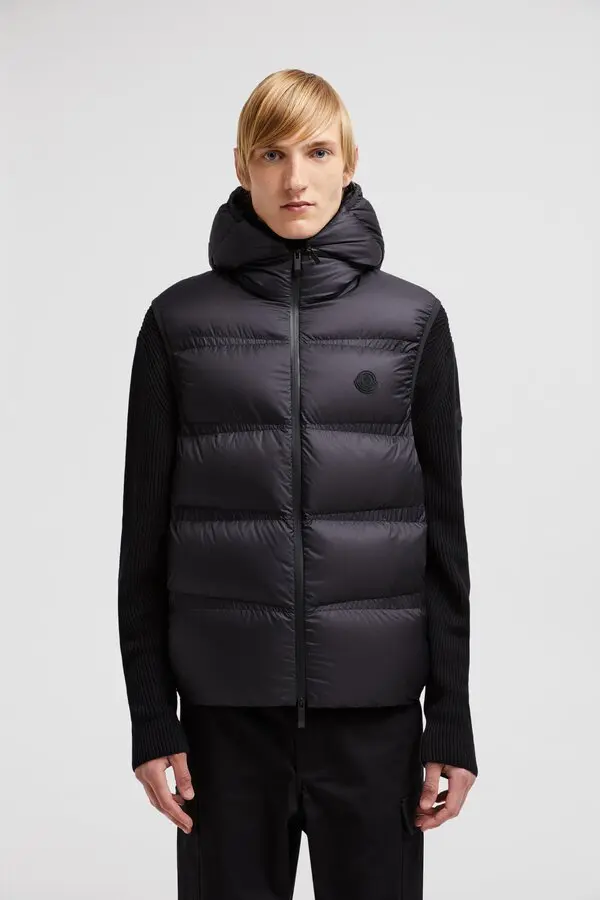 Moncler Lausen Hooded Down Vest - Blue | Editorialist