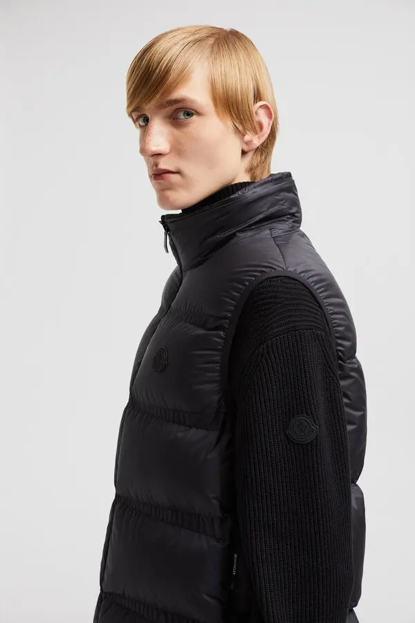 Moncler Lausen Hooded Down Vest - Blue | Editorialist