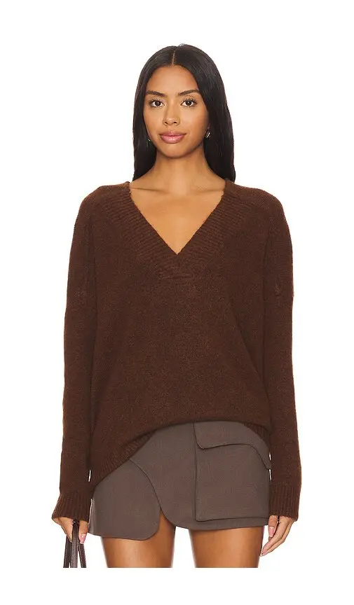 Central Park West Yorke Oversized V-neck Sweater