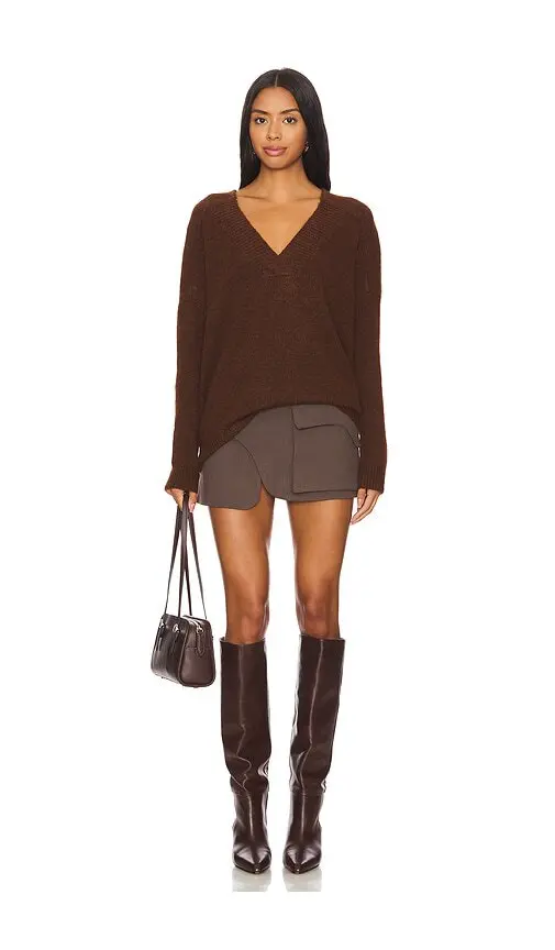 Central Park West Yorke Oversized V-neck Sweater