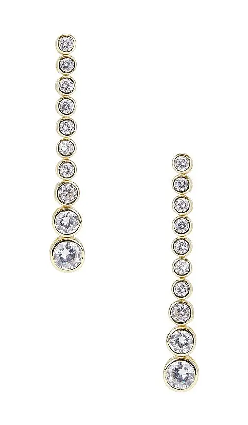 Shashi Bezel Diamond Drop Earrings - Gold