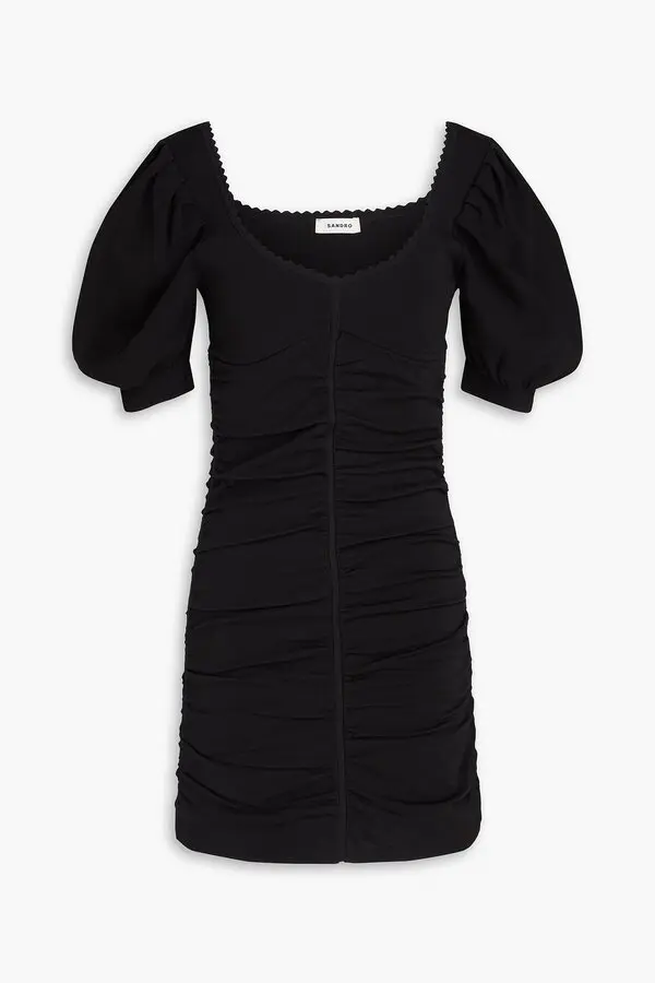 Sandro Ruched Stretch-knit Mini Dress
