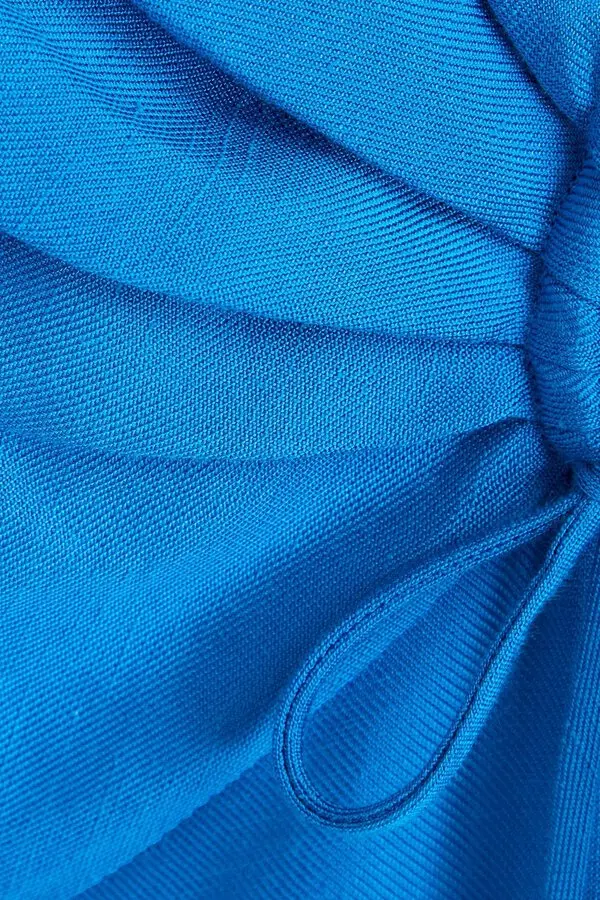 Sandro Bow-detailed Ruched Twill Mini Dress