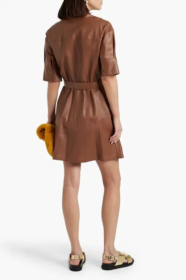 Leather Mini Shirt Dress