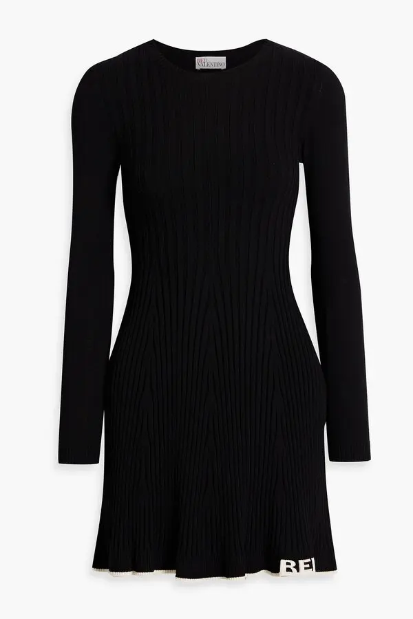 Red Valentino Ribbed-knit Mini Dress