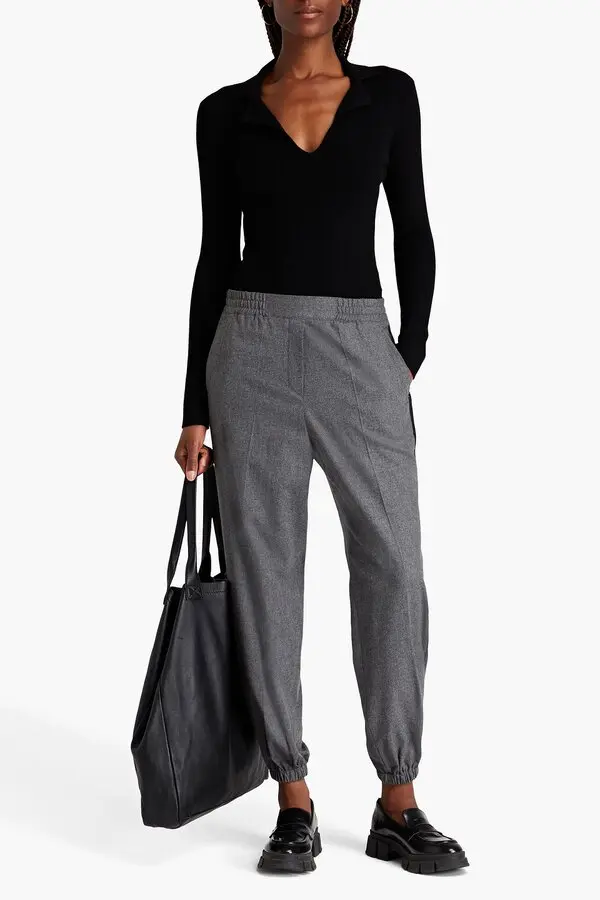 Sandro Mélange Felt Tapered Pants